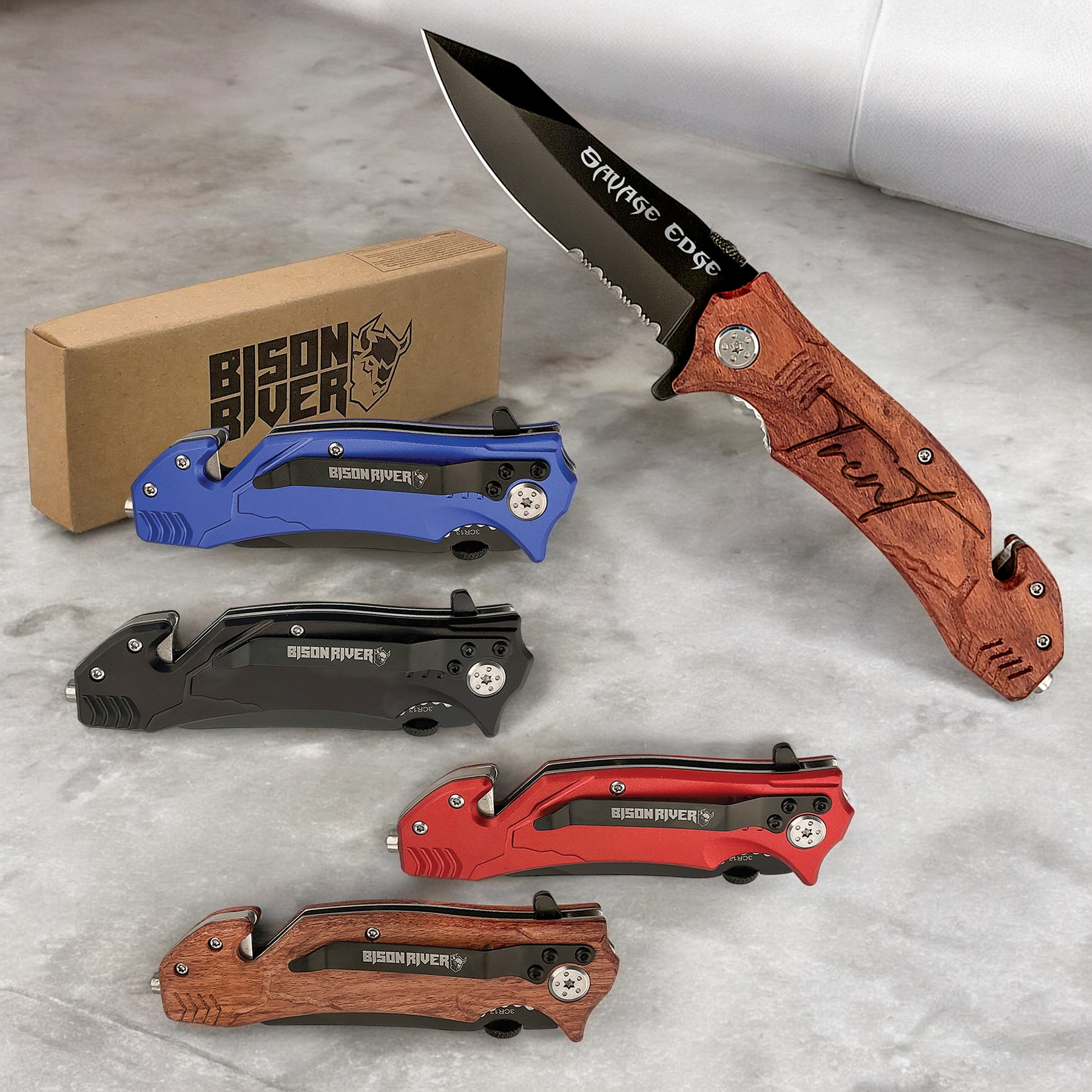 Custom Engraved Knives – Rusling Woodworks