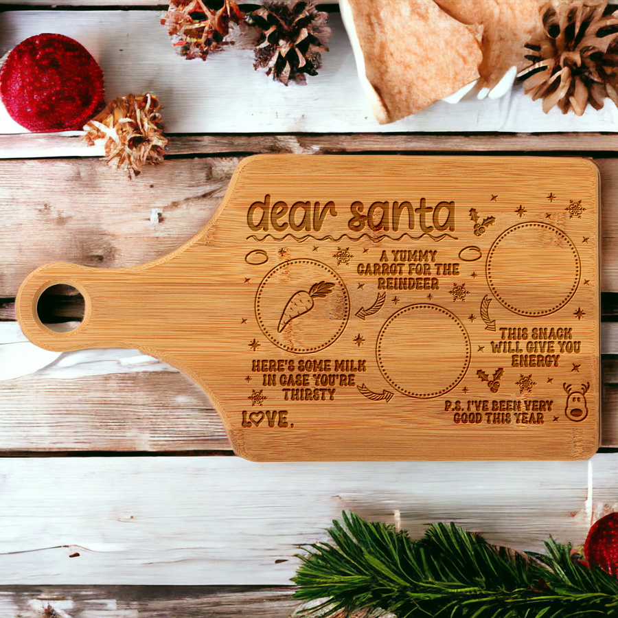 Santa Snack Tray (Paddle Shape) – Rusling Woodworks