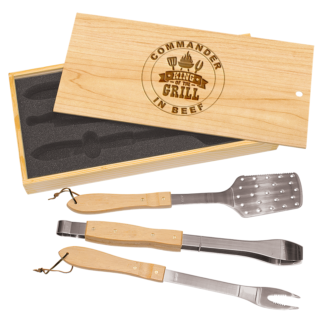 3-Piece BBQ Set with Slide Lid – Rusling Woodworks