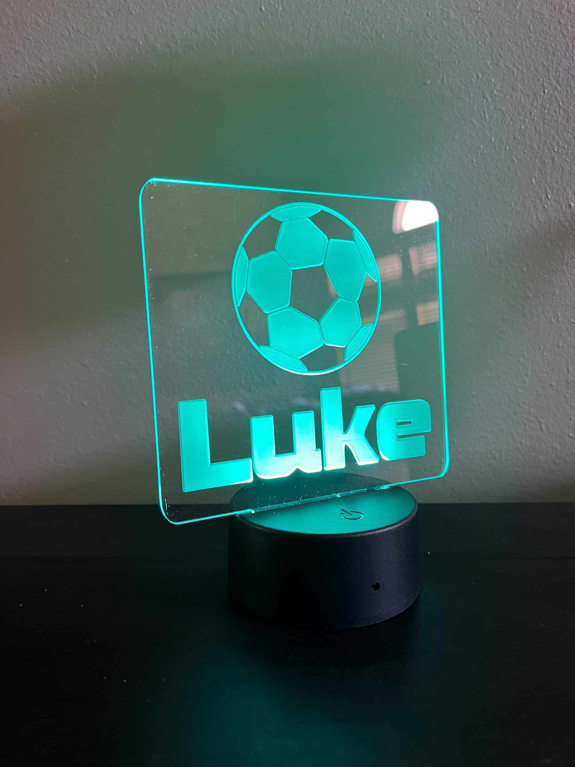 Personalized Kids Sports LED Lamp, 3D Illusion Lamp – Rusling Woodworks
